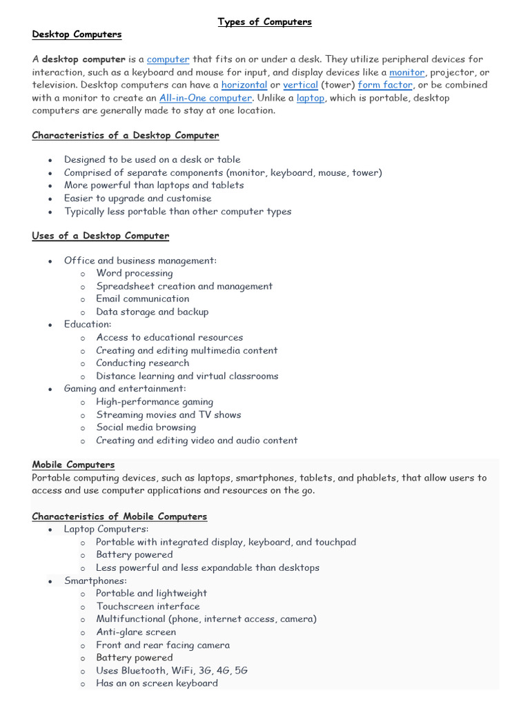 Types and Components of Computers | PDF | Computer Data Storage | Solid State Drive