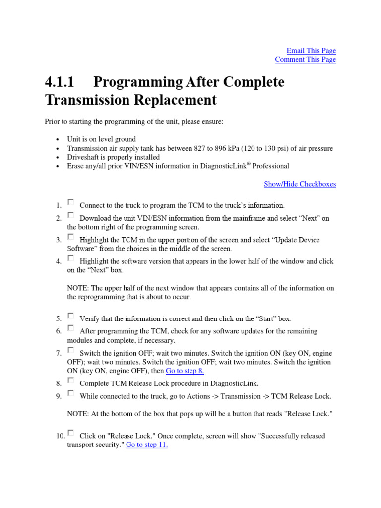 Programming After Complete Transmission Replacement | Download Free PDF | Software | Computing