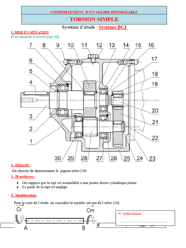 Dimensionnement d'un arbre en torsion | PDF | Résistance des matériaux ...