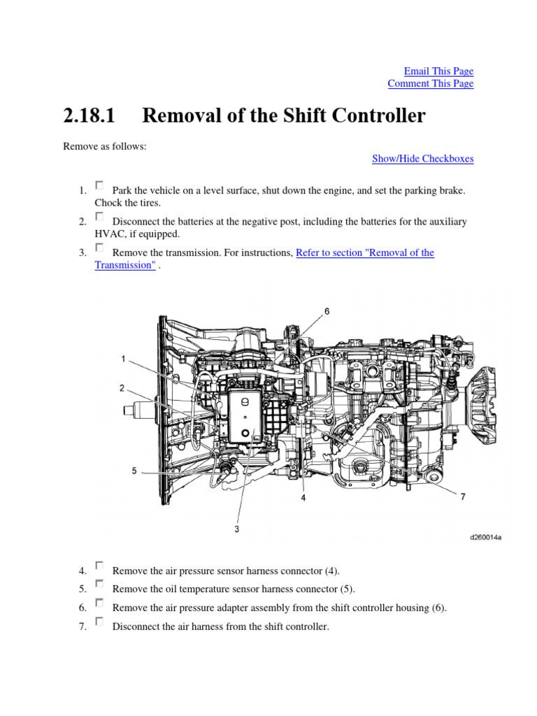 Removal of the Shift Controller | PDF