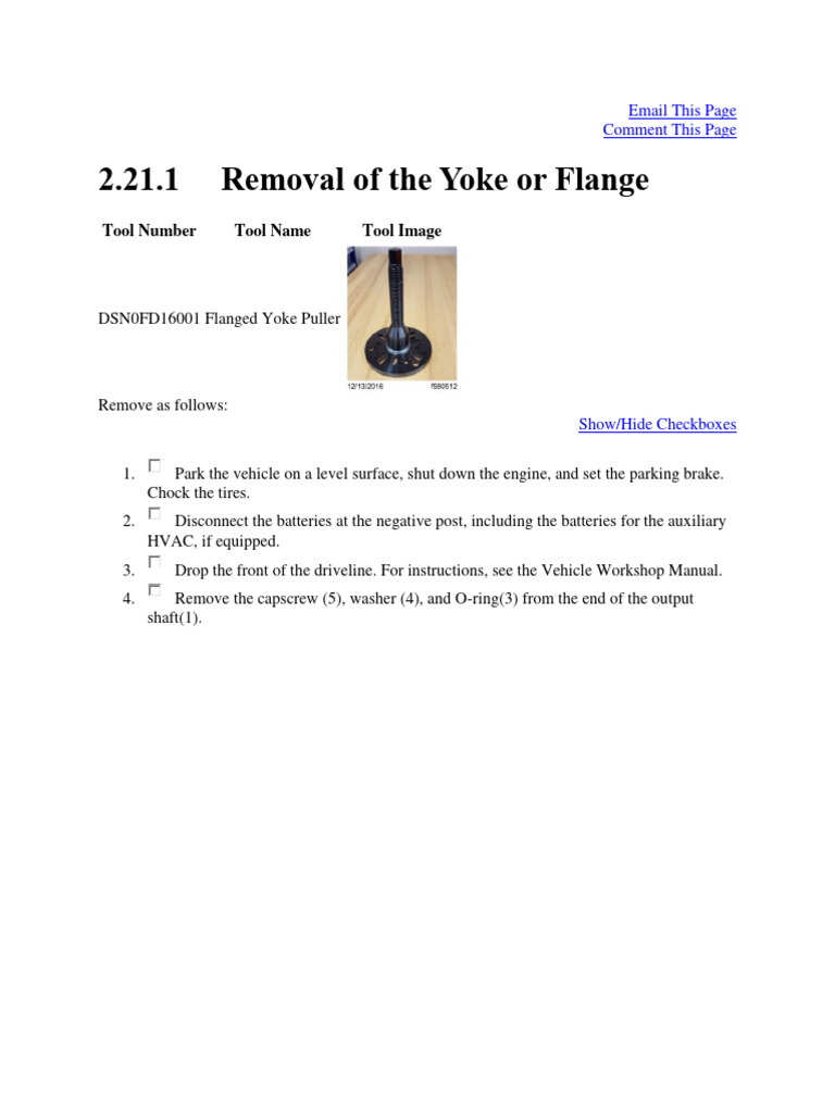 Vehicle Yoke/Flange Removal Guide | PDF | Computers | Technology ...
