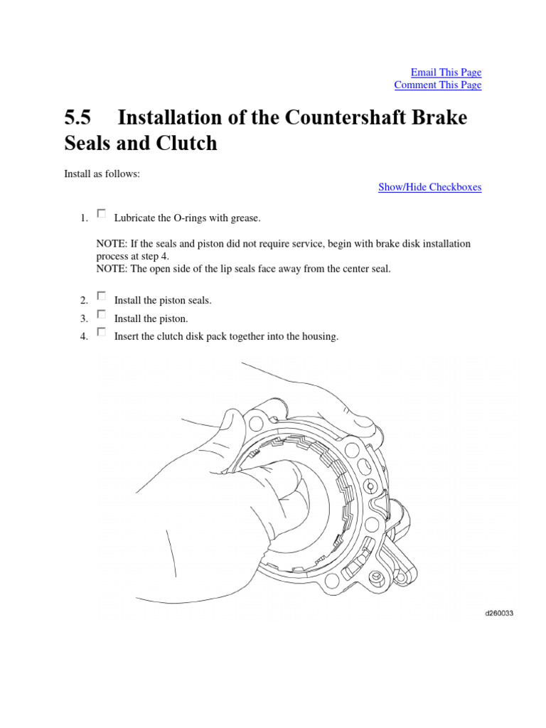 Installation of The Countershaft Brake Seals and Clutch.5.5 | PDF ...