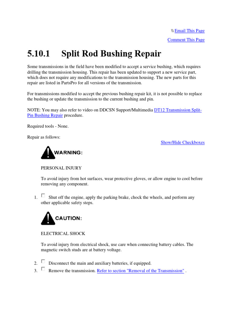 Split Rod Bushing Repair | PDF | Switch | Engines