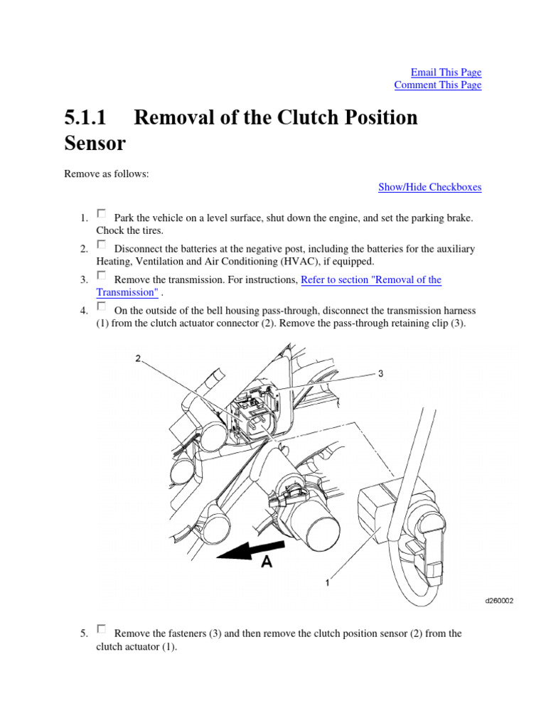 Clutch Position Sensor Removal Guide | PDF | Technology & Engineering