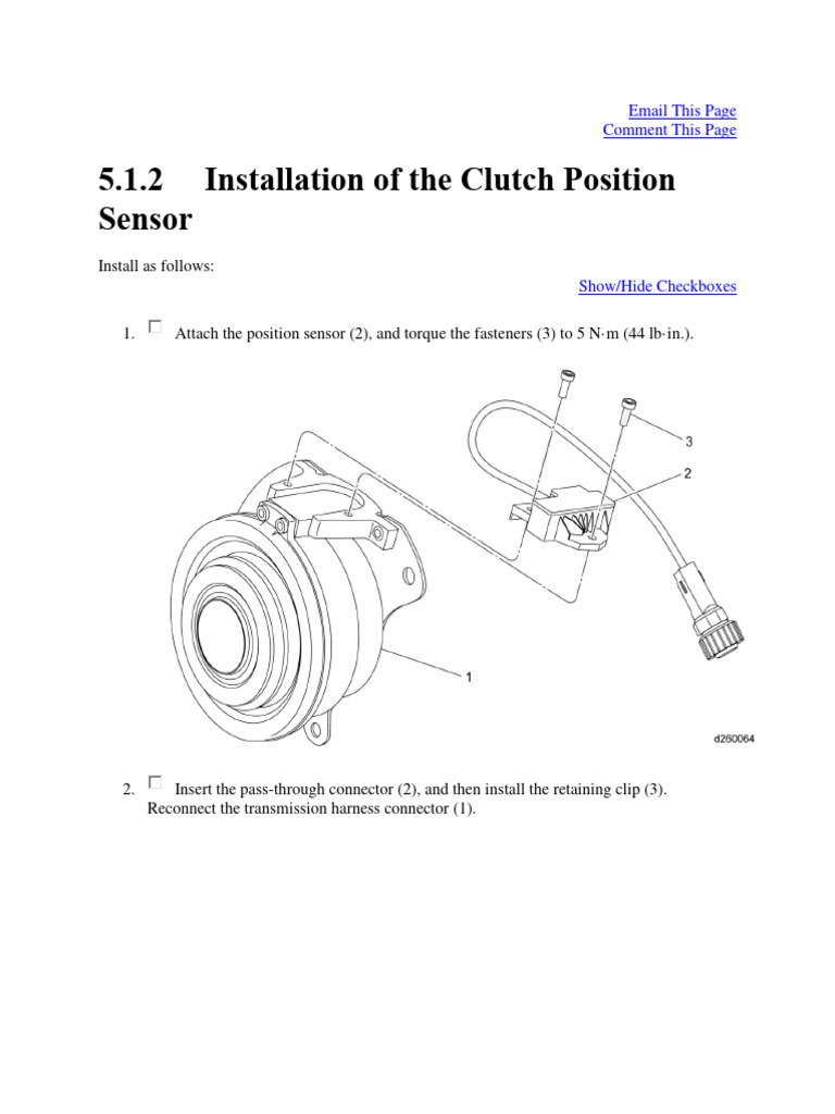 Installation of The Clutch Position Sensor | PDF | Technology & Engineering