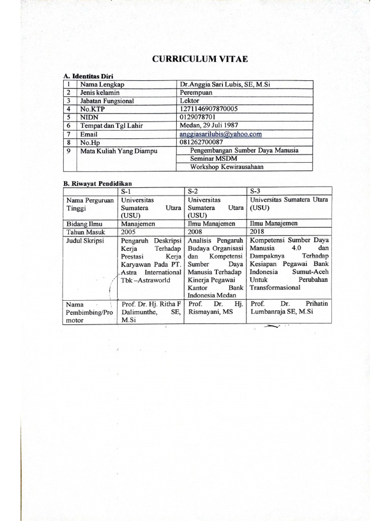 CV Anggia | PDF