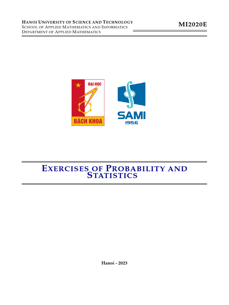 Probability & Stats Exercises | PDF | Hypothesis | Statistical Inference