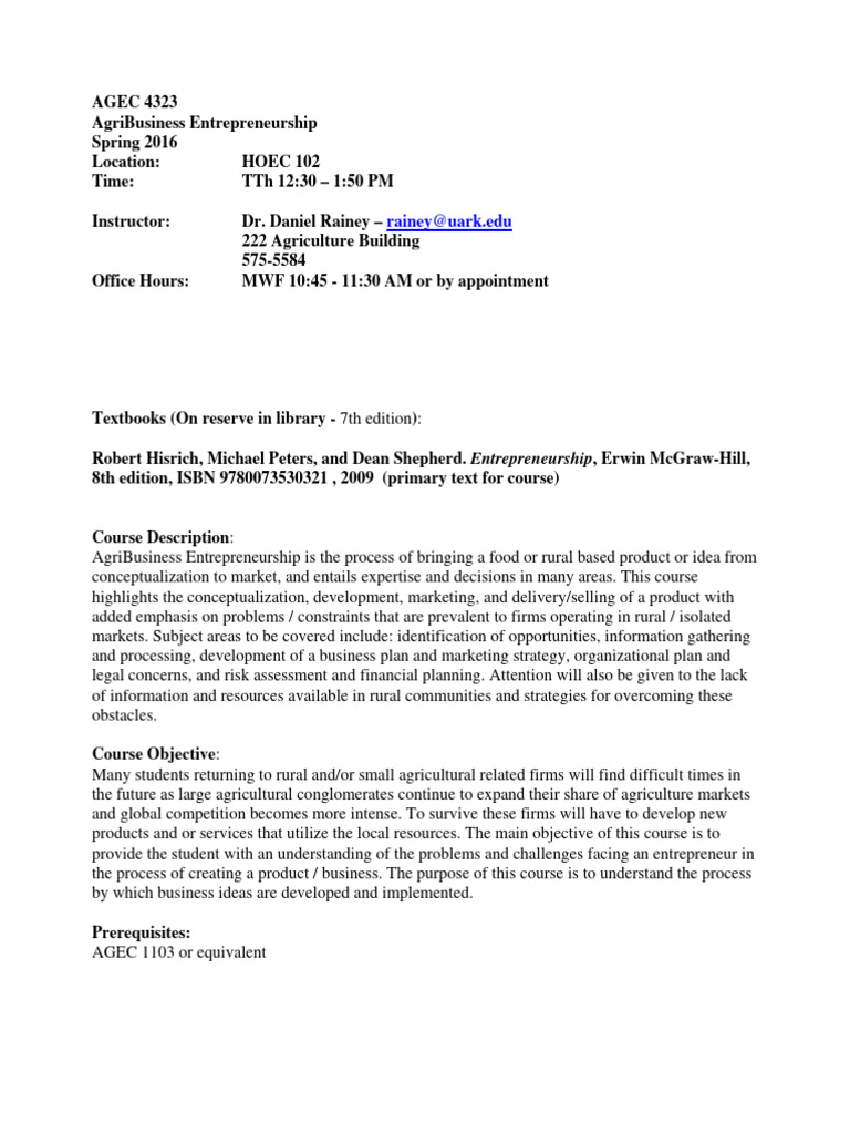 4323 Syllabus sp16 | PDF