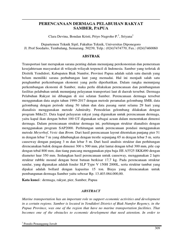 Contoh Perencanaan Dermaga | PDF