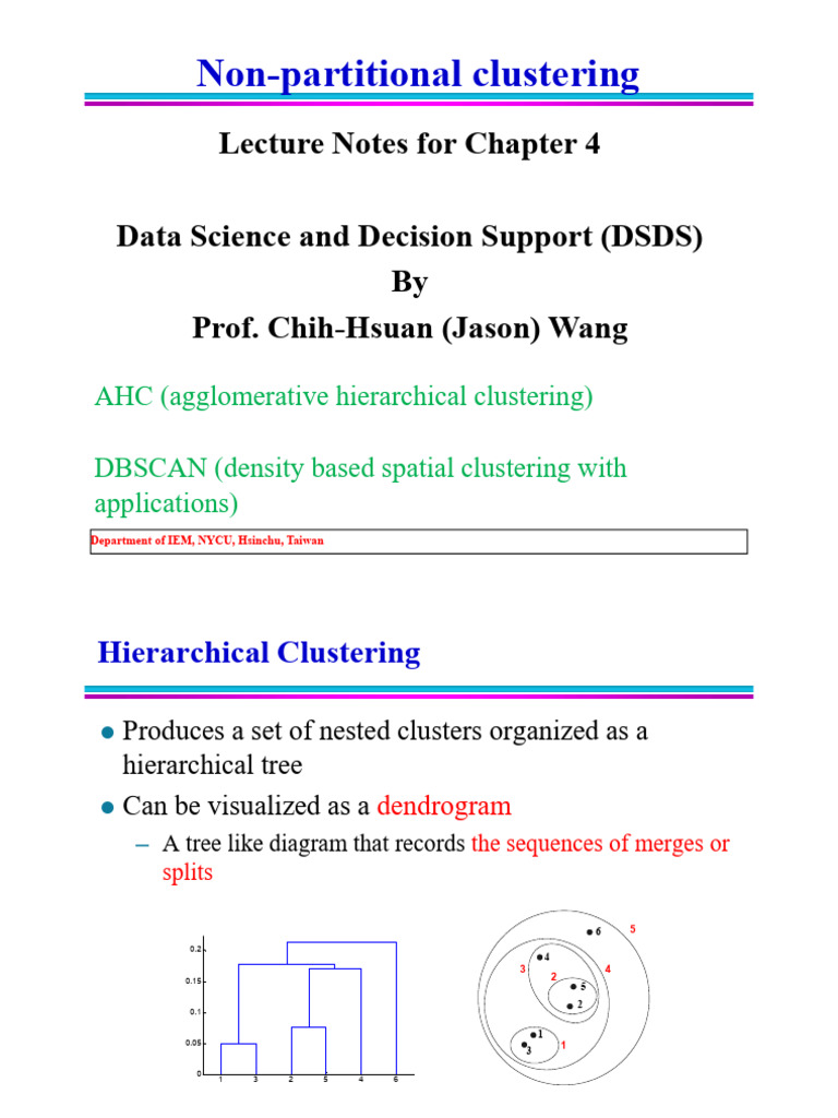 DS4 Nonpartitional Clustering | PDF | Cluster Analysis | Data Analysis