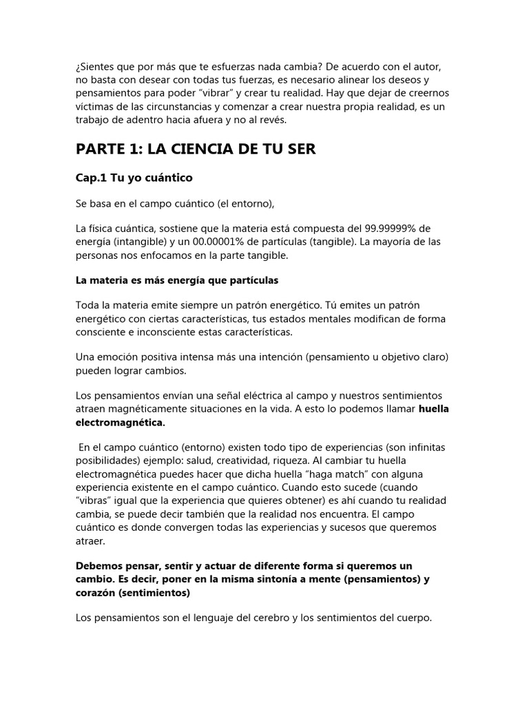 Deja de Ser Tu Joe Dispenza | PDF | Pensamiento | Mente