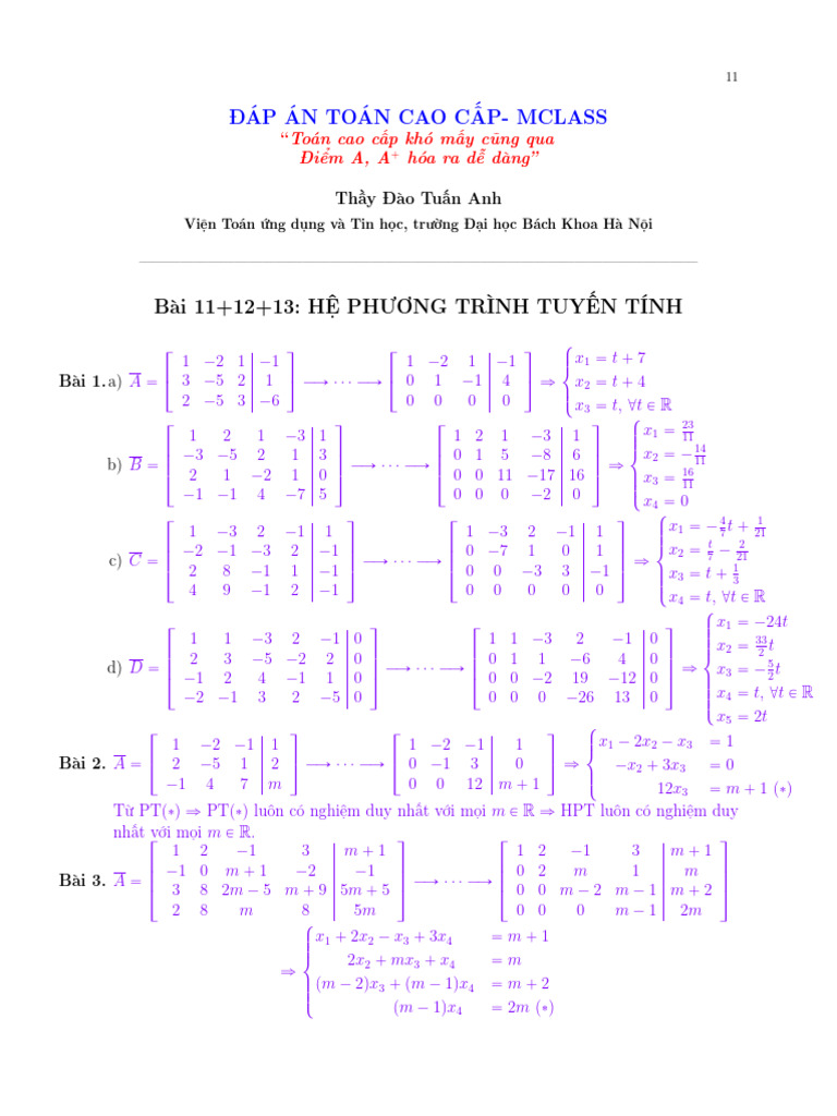 Đáp Án Bài 11 | PDF