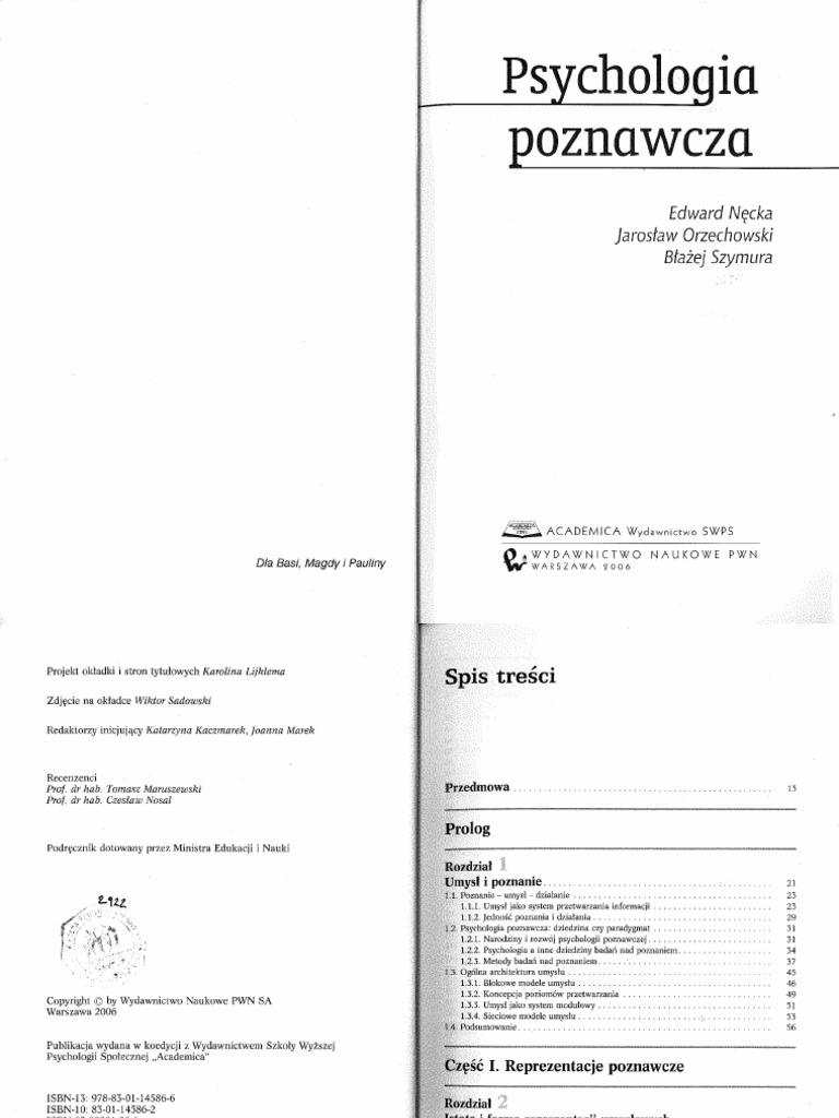 Psychologia Poznawcza | PDF