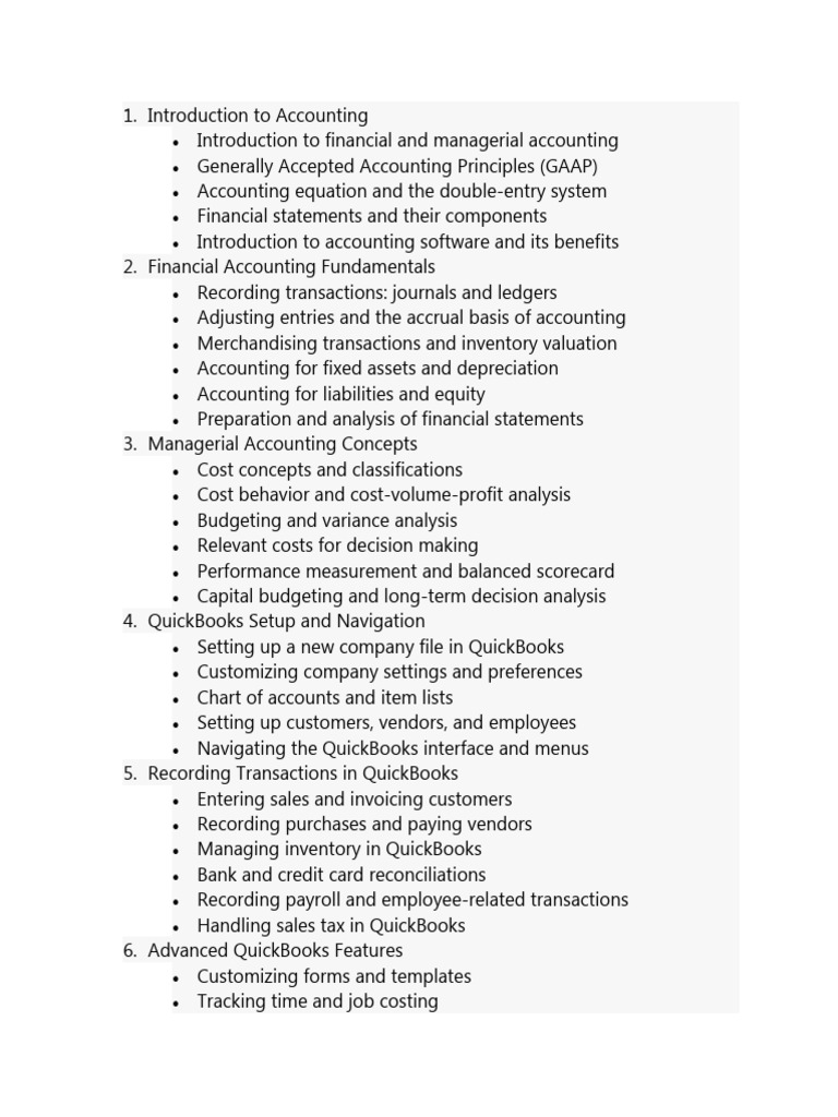 Accounting Roadmap Pdf Accounting Quick Books