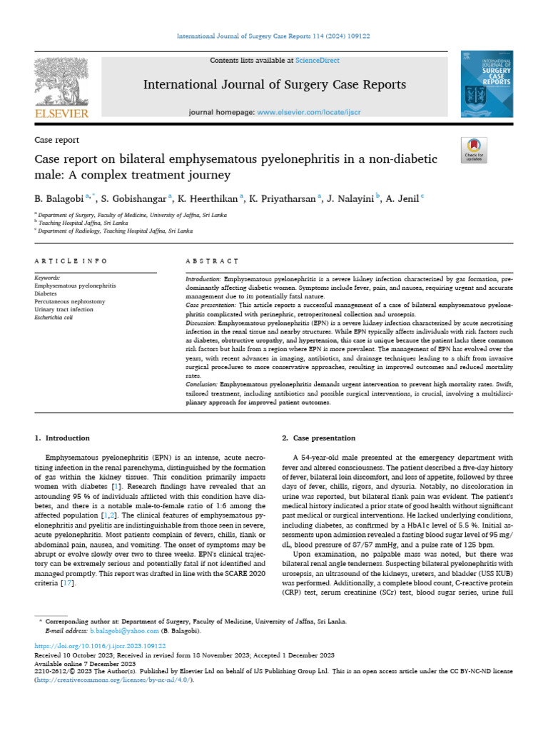 Case Report On Bilateral Emphysematous Pyelonephr - 2024 ...