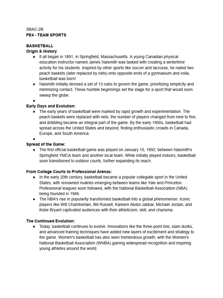 Basketball | PDF | Basketball Positions | Sports