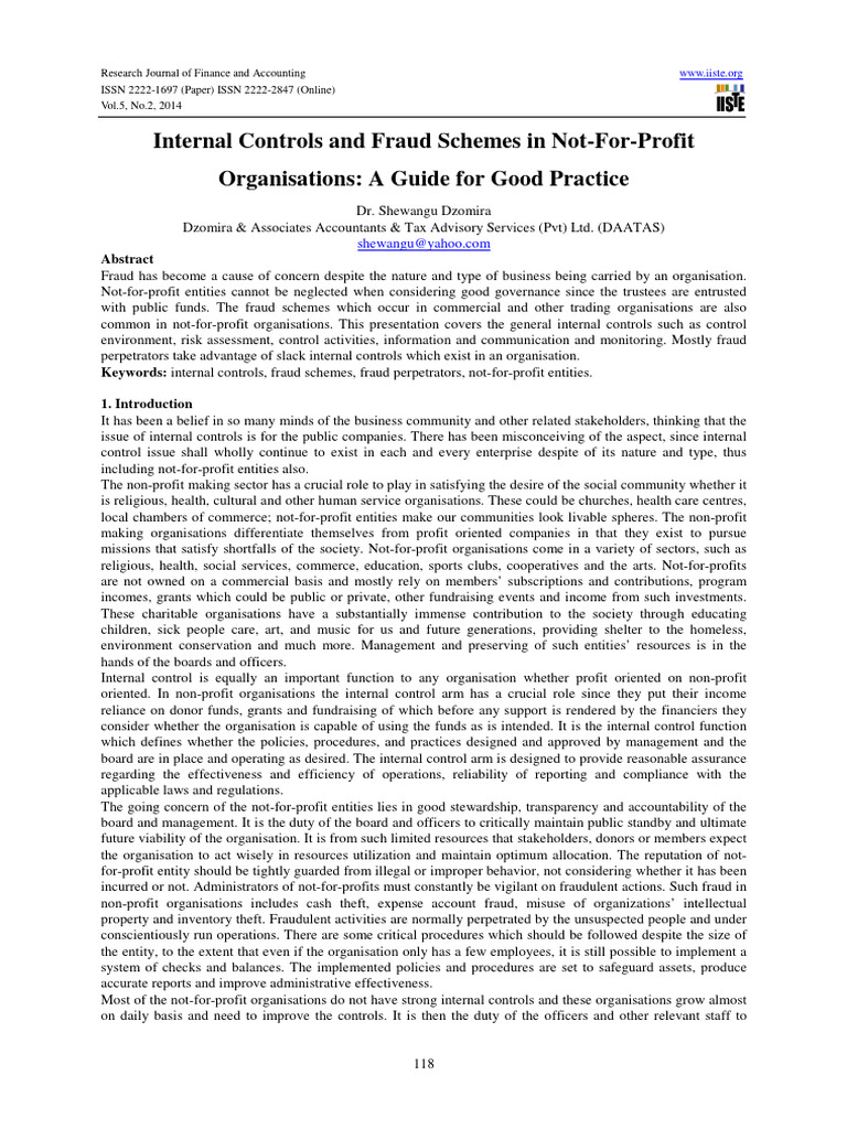 Non-Profit Fraud Prevention Guide | PDF | Internal Control | Risk