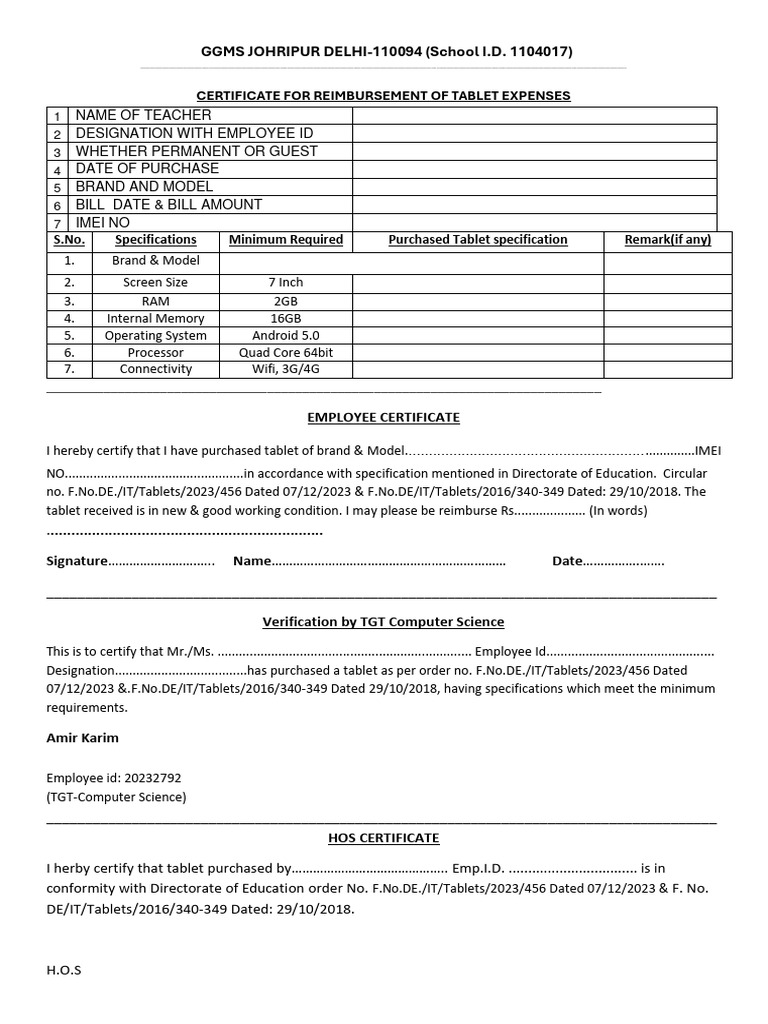 Tablet Certificate 2024 | PDF | Tablet Computer | Consumer Electronics