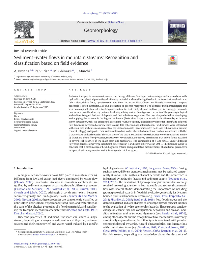 2020_Brenna Et Al_Sediment–Water Flows in Mountain Streams Recognition ...