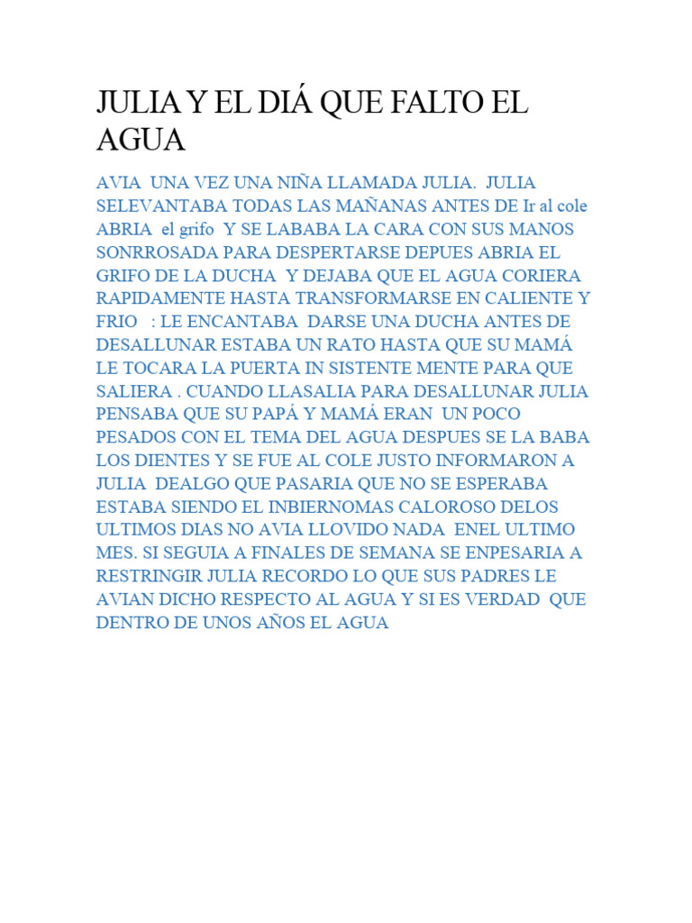 Julia y el día sin agua | PDF