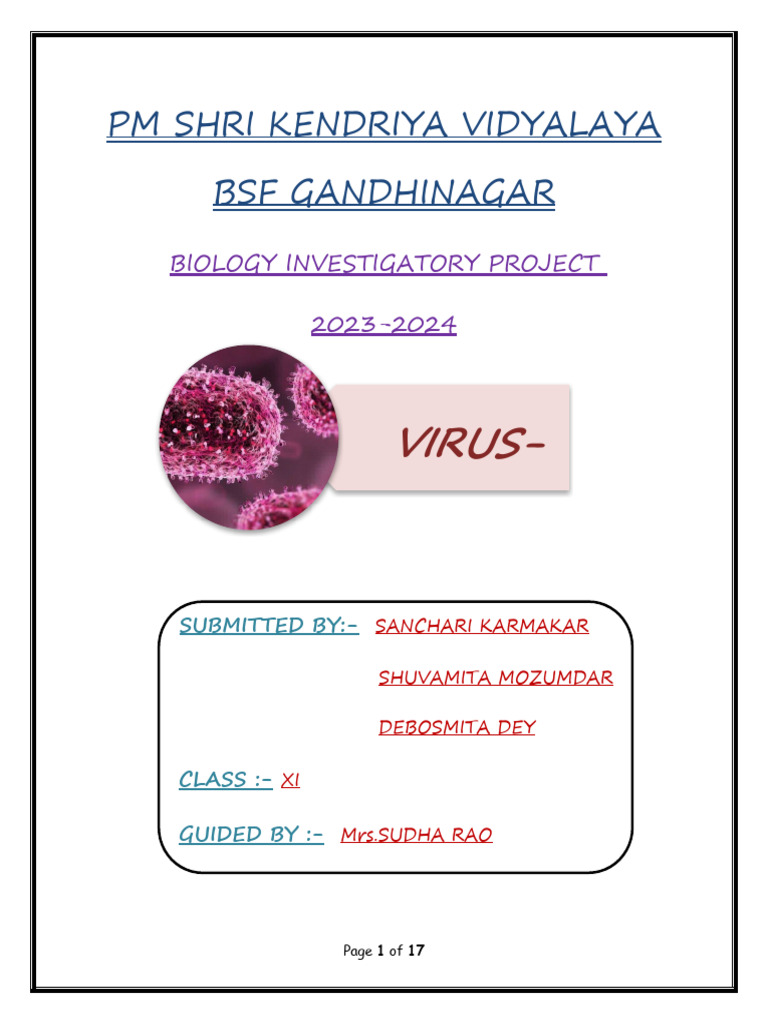 Biology Project Class 11 | Download Free PDF | Virus | Infection