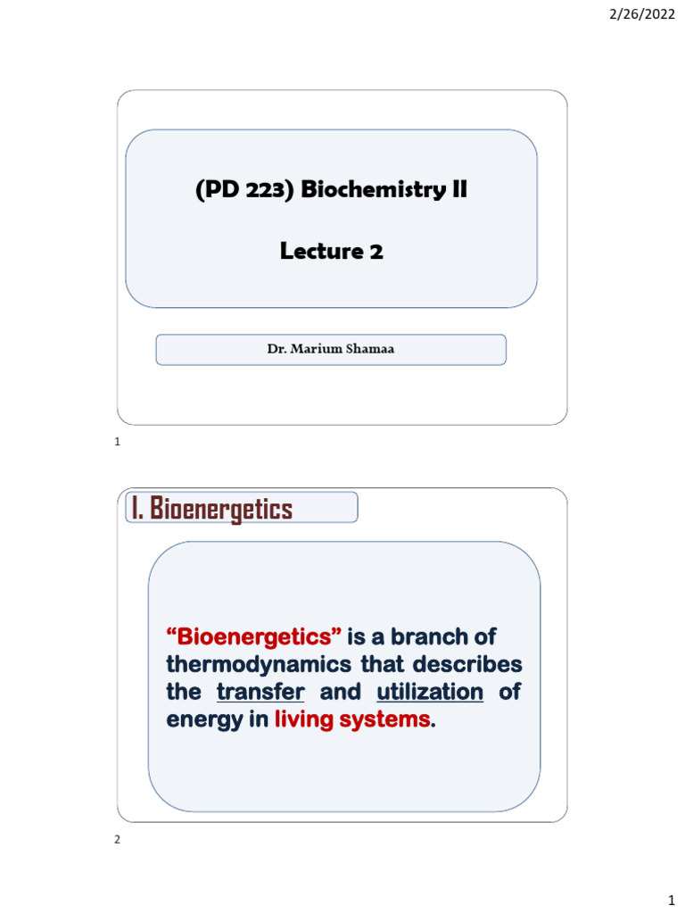 Bio II Lecture 2 | PDF | Gibbs Free Energy | Chemical Reactions Bio II Lecture 2 | PDF | Gibbs Free Energy | Chemical Reactions