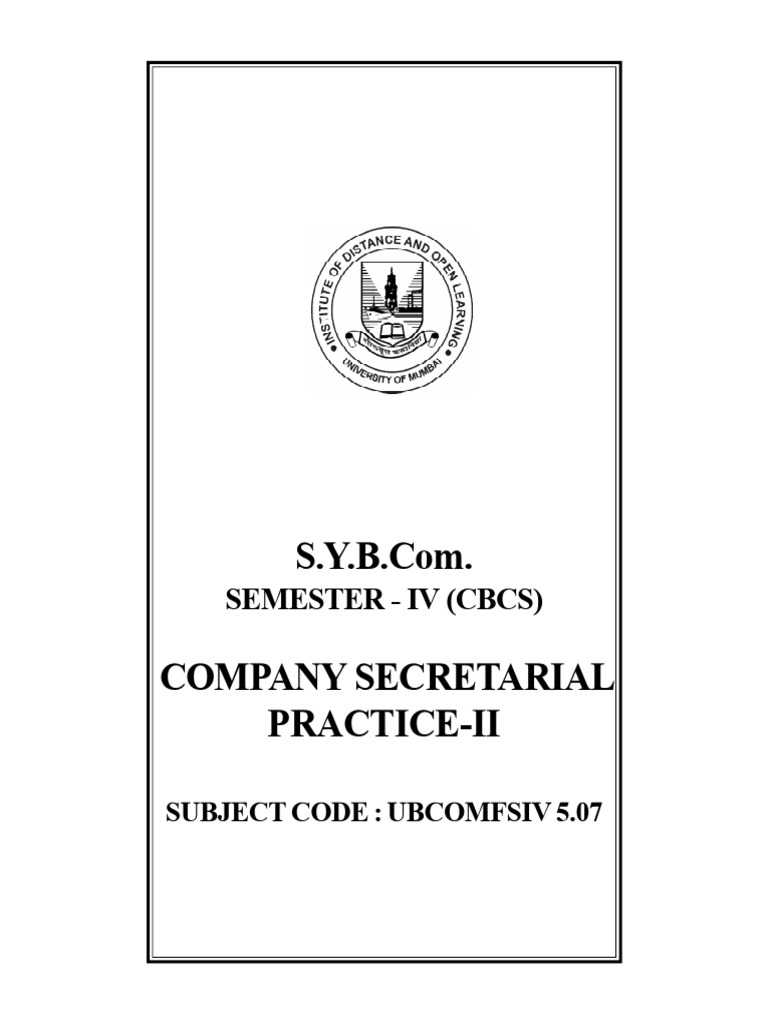 Company Secretarial Practice II Guide | PDF | Board Of Directors ...