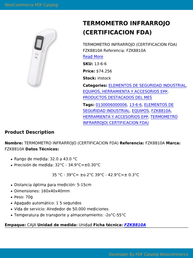Ficha Tecnica Termometro | PDF
