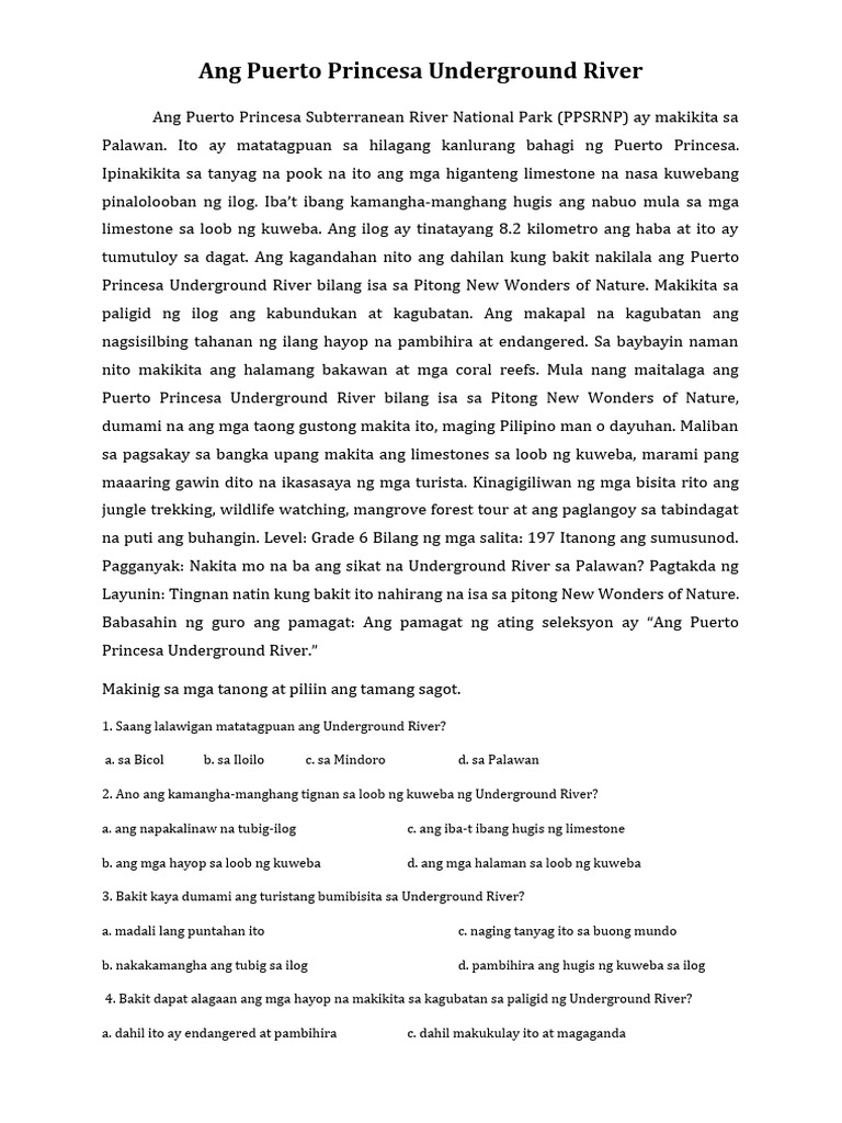 Ang Puerto Princesa Underground River | PDF