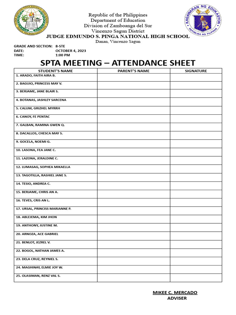 Spta Attendance | PDF