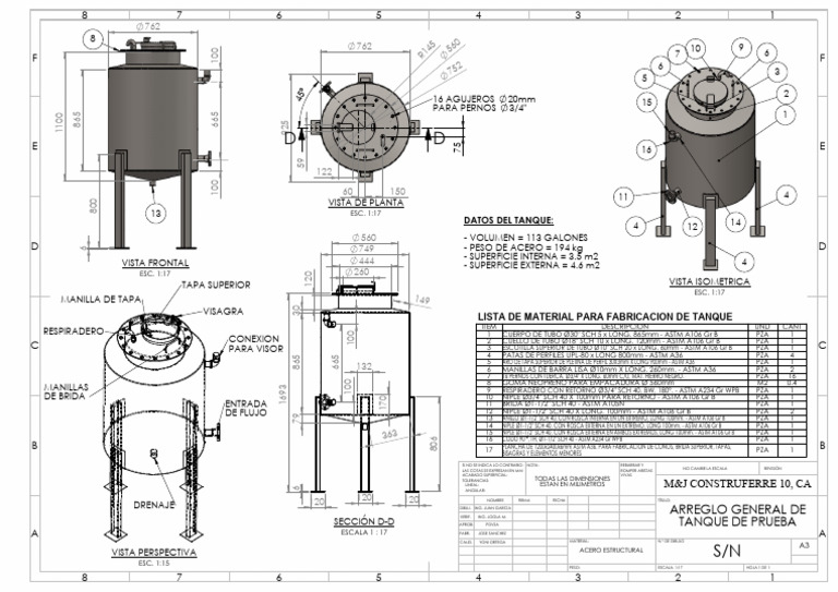 ARREGLO GENERAL_TANQUE DE PRUEBA | PDF
