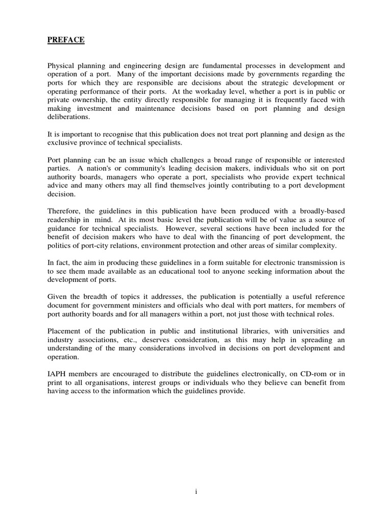 IAPH Guidelines for Port Planning | PDF | Port | Transport