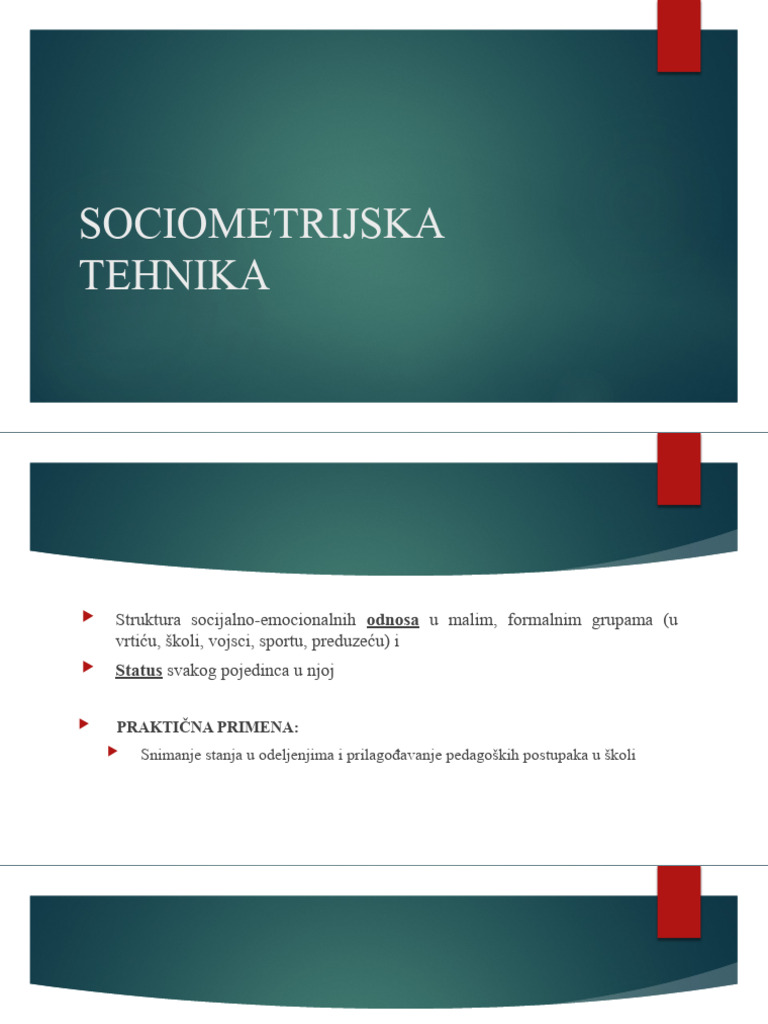 Sociometrijska Tehnika | PDF