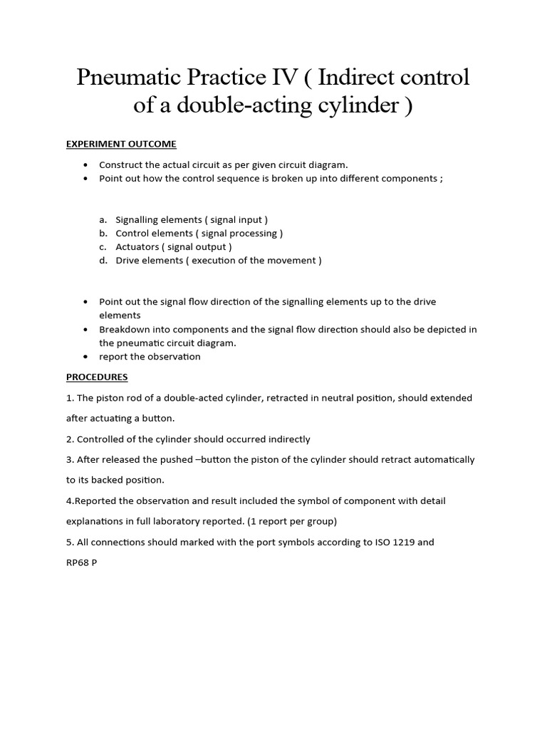 Pneumatic Practice IV NAJWAN | PDF | Piston | Valve