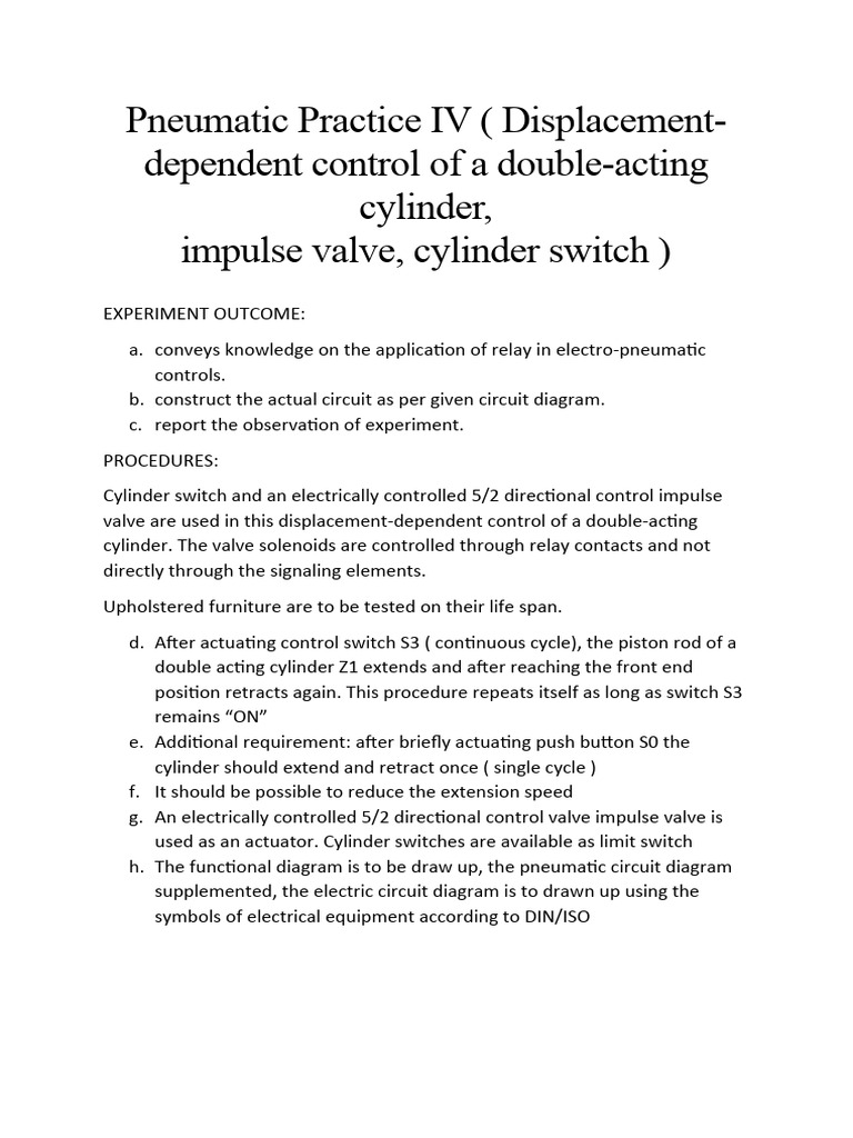 Pneumatic Practice IV (Displacement-Dependent Control of A Double ...