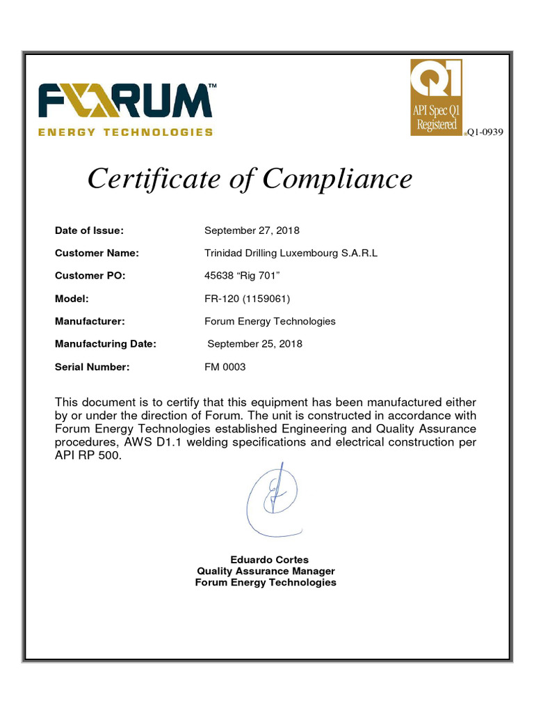 E.7.3.a-COC-FM0003FR-120-IRON ROUGHNECK-FORUM | PDF