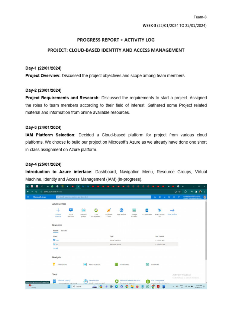 Progress Report Guidelines + Activity Log | PDF | Microsoft Azure ...