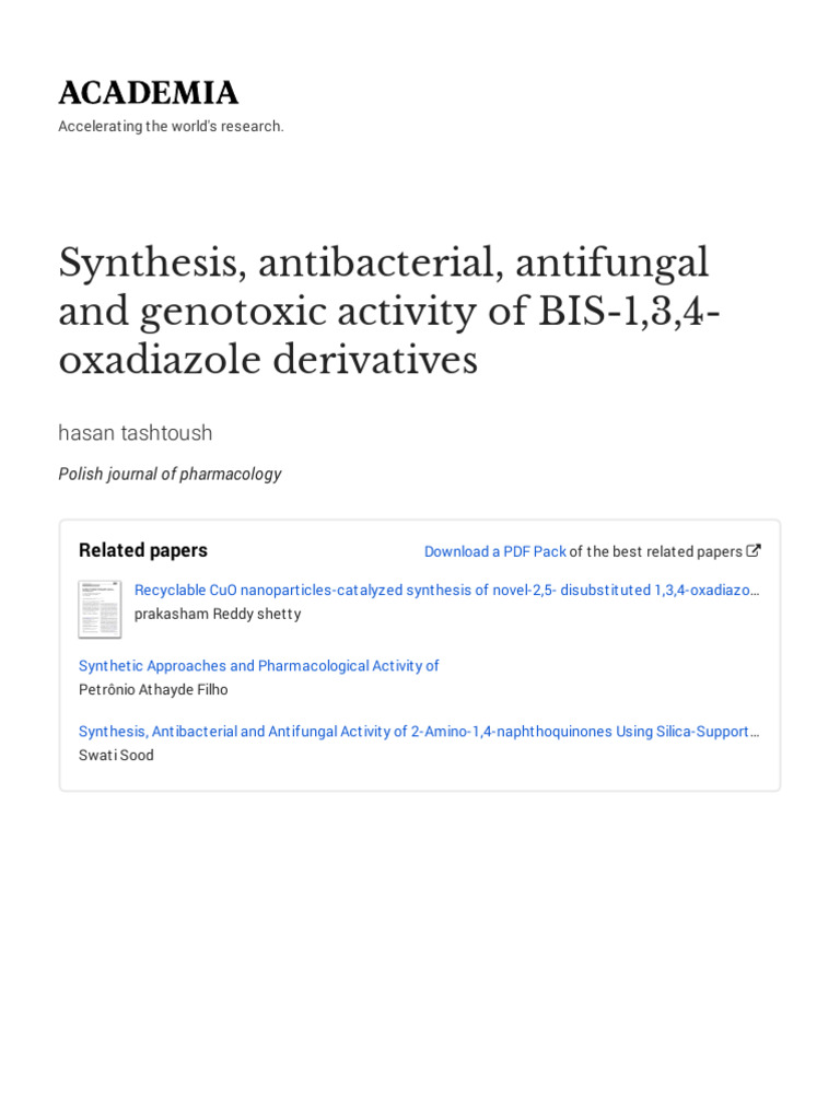 Paper Synthesis Antibacterial Antifungal | PDF | Physical Sciences | Chemistry