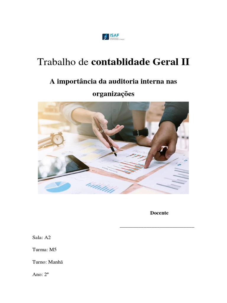 Trabalho Final de Contabilidade M5 | PDF | Auditoria interna | Contabilidade