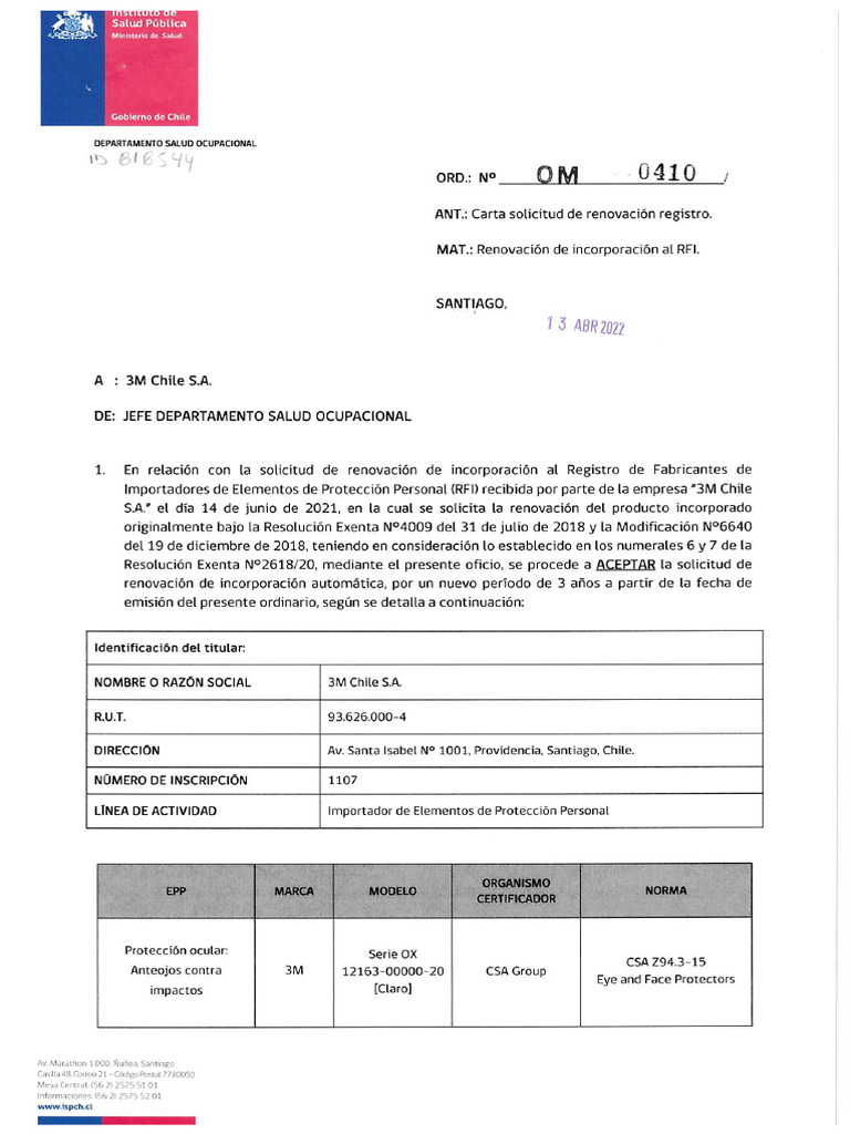 Certificado Calidad Antiparra de Seguridad 3m Ox 2000 68775 1 | PDF