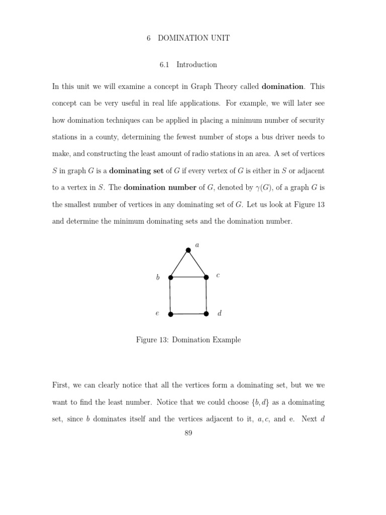 Domination Unit | PDF | Vertex (Graph Theory) | Graph Theory