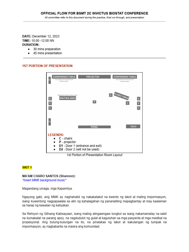 Official Flow For BSMT 2c Invictus Biostat Conference | PDF