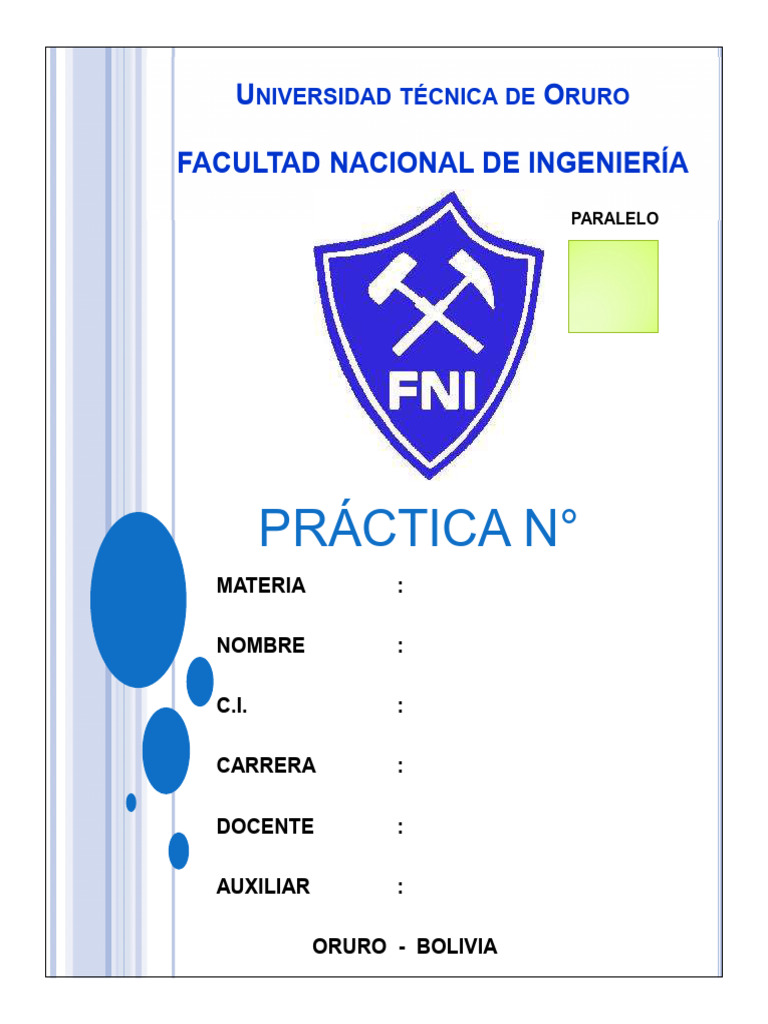 Carátula de Práctica FNI Oruro | PDF