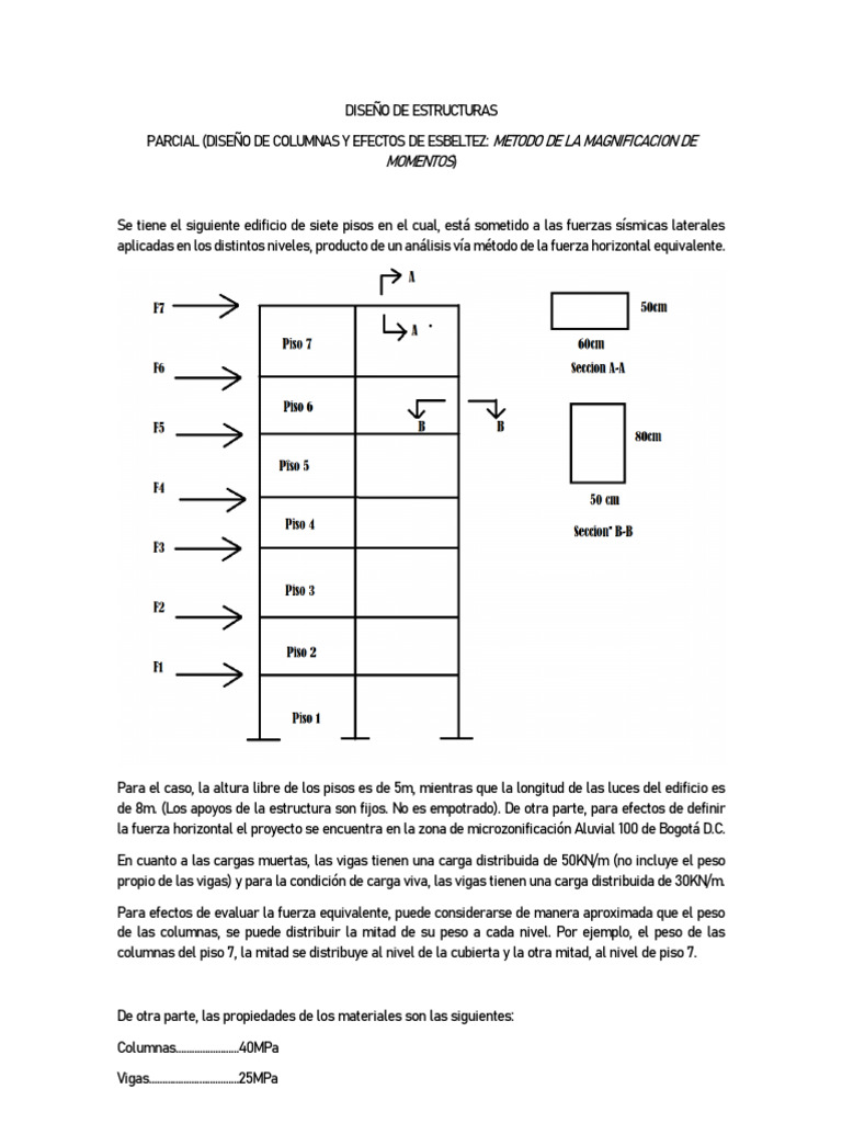 Parcial de Diseño de Columnas y Efectos de Esbeltez. | PDF