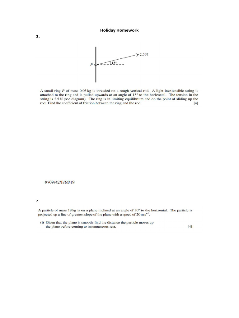 Friction Worksheet | PDF