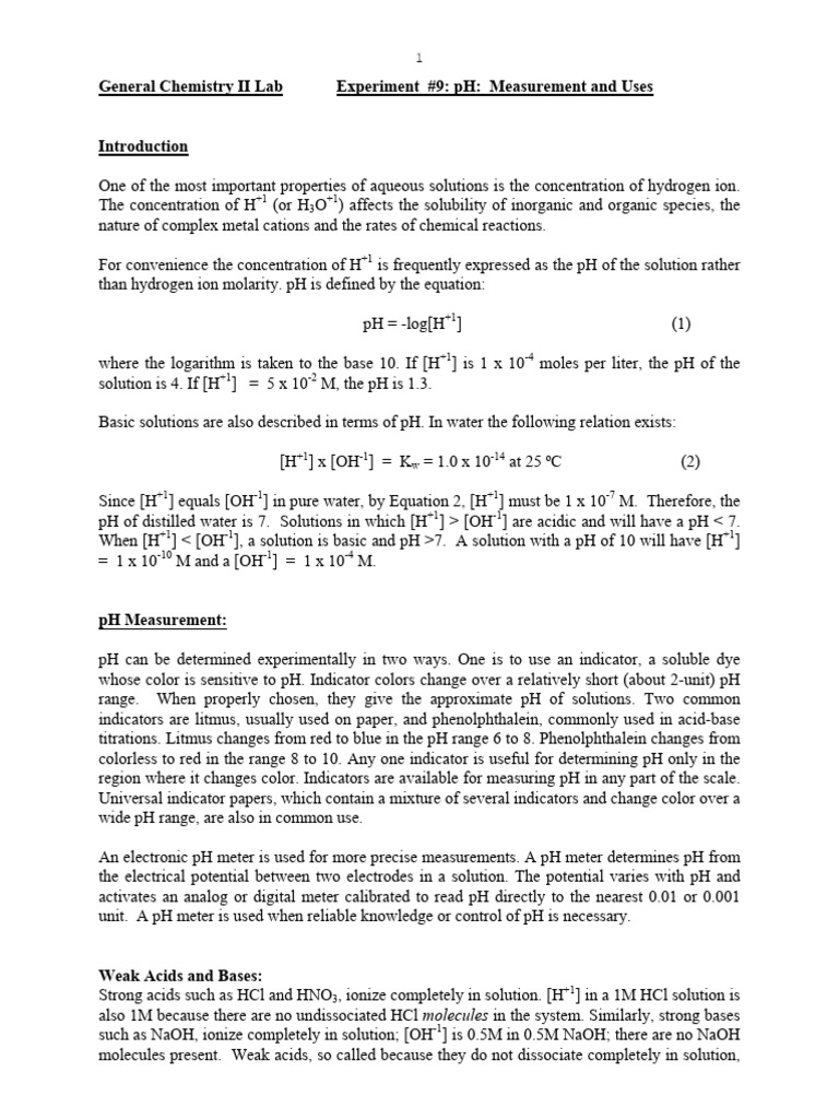 Exp 9 PH | PDF | Ph | Acid