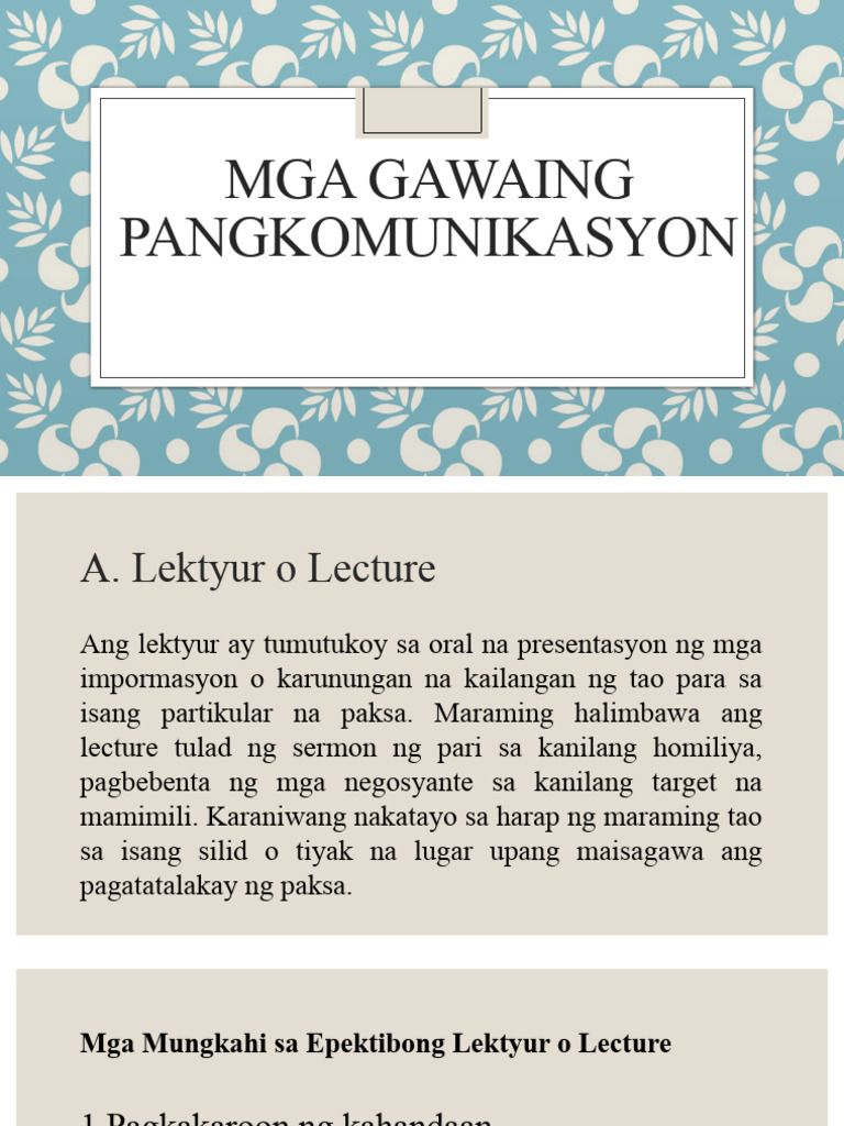 MGA Tiyak Na GAWAING PANGKOMUNIKASYON | PDF MGA Tiyak Na GAWAING PANGKOMUNIKASYON | PDF
