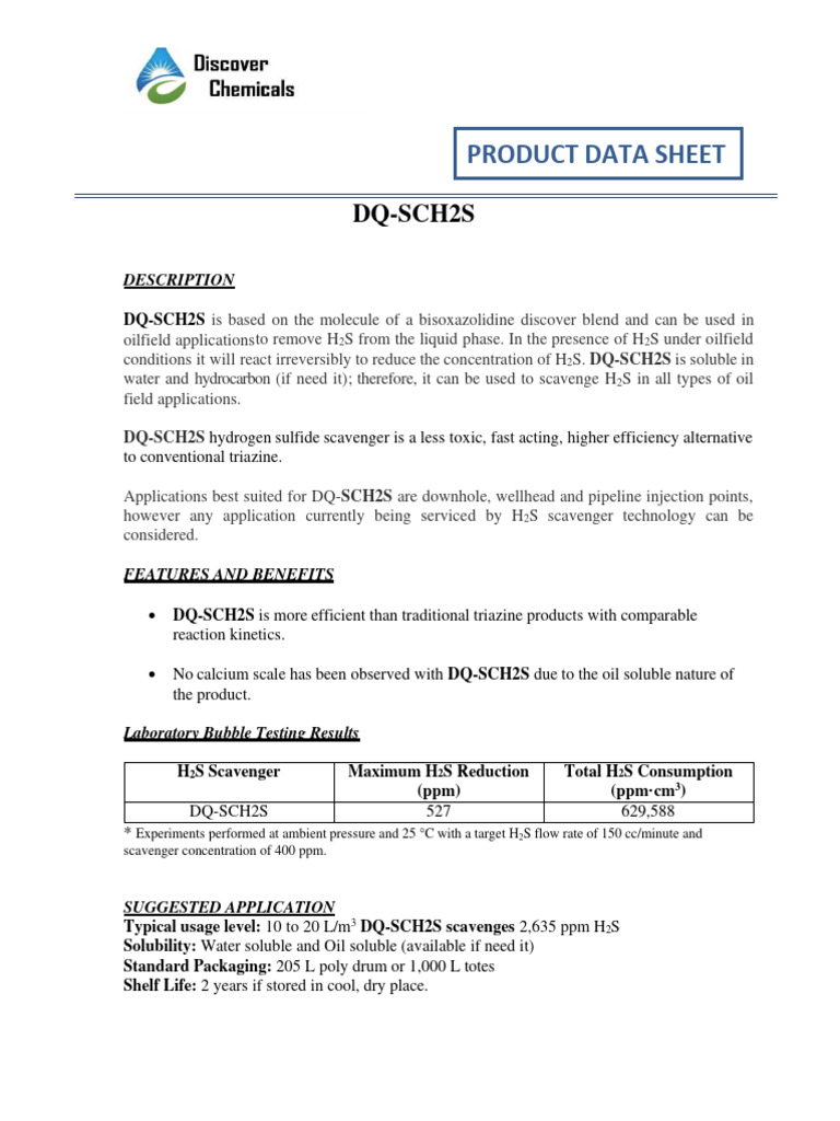 H2S Scavenger for Oilfields | PDF