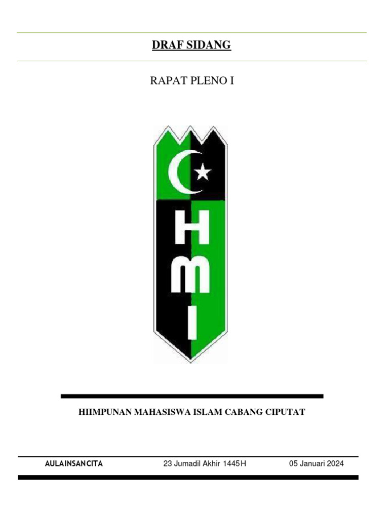 Draft Pleno I HMI Cabang Ciputat | PDF