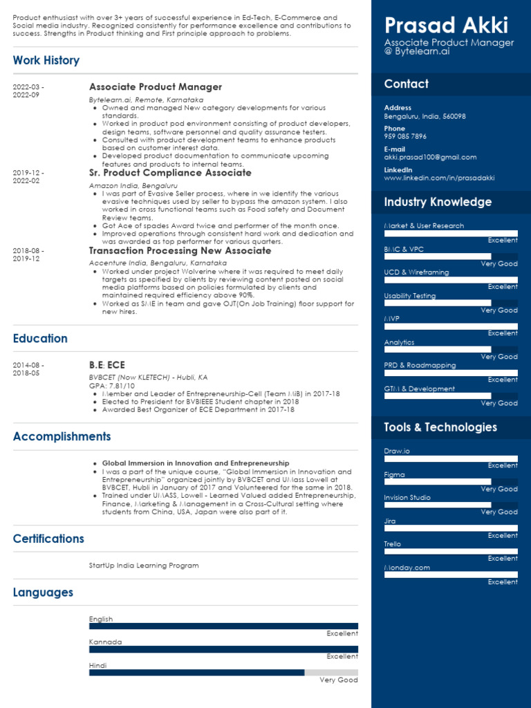 Prasad Akki Resume | PDF | Usability | Computing
